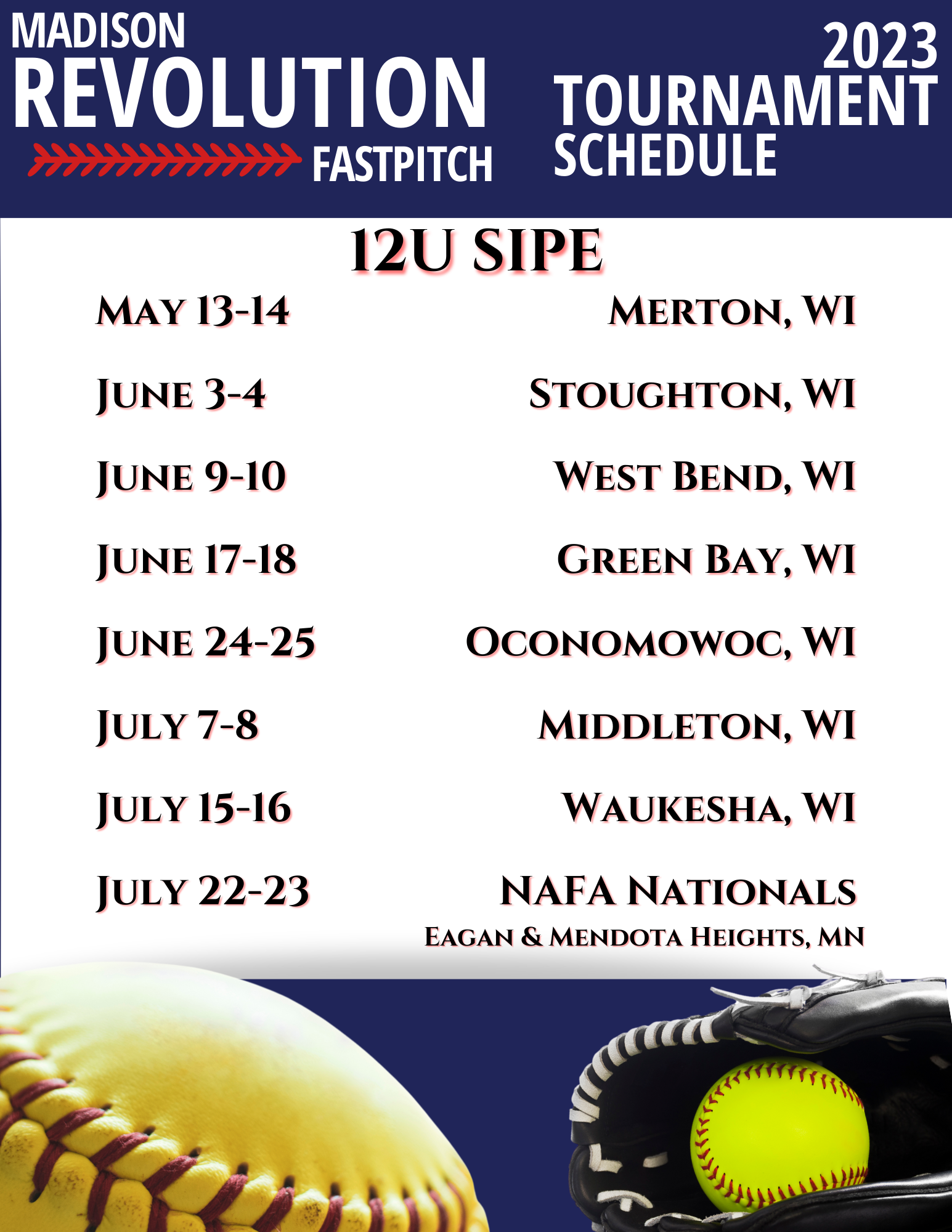 12U Sipe – Madison Revolution Fastpitch